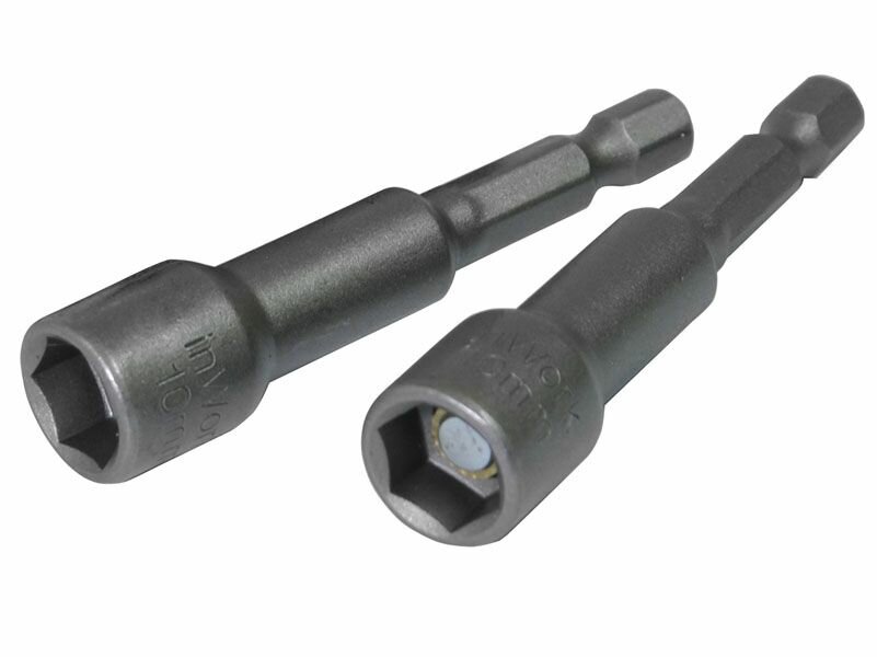 Биты с торцевой головкой 13 мм, 2 шт, с магнитом, L 48 мм, кованые