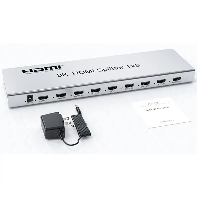 DIXSG HDMI разветвитель 1x8 8K 60Гц 3 м