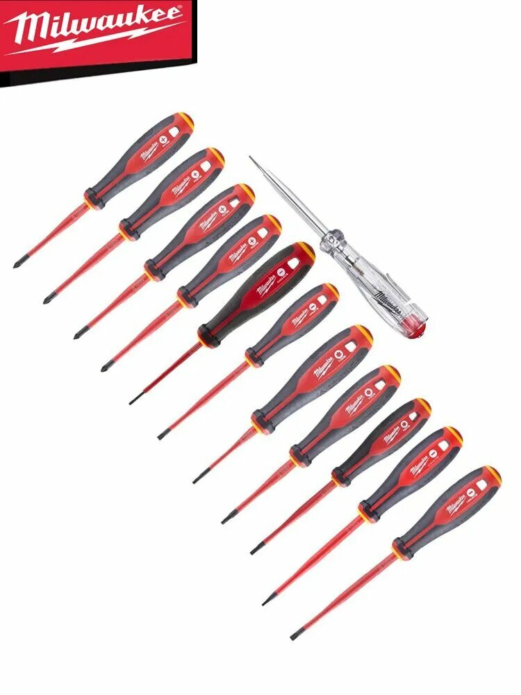 Набор отверток VDE Milwaukee 4932479095 из 12 предметов прочный Эффективный Магнитный наконечник