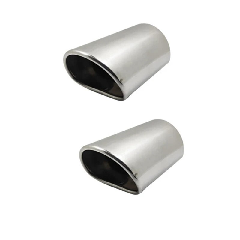 2 шт, глушитель выхлопной трубы из нержавеющей стали для Audi Q5 V70 Mazda 3 Honda- Accord Tail Throat, автомобильные аксессуары, 2pcs Silver