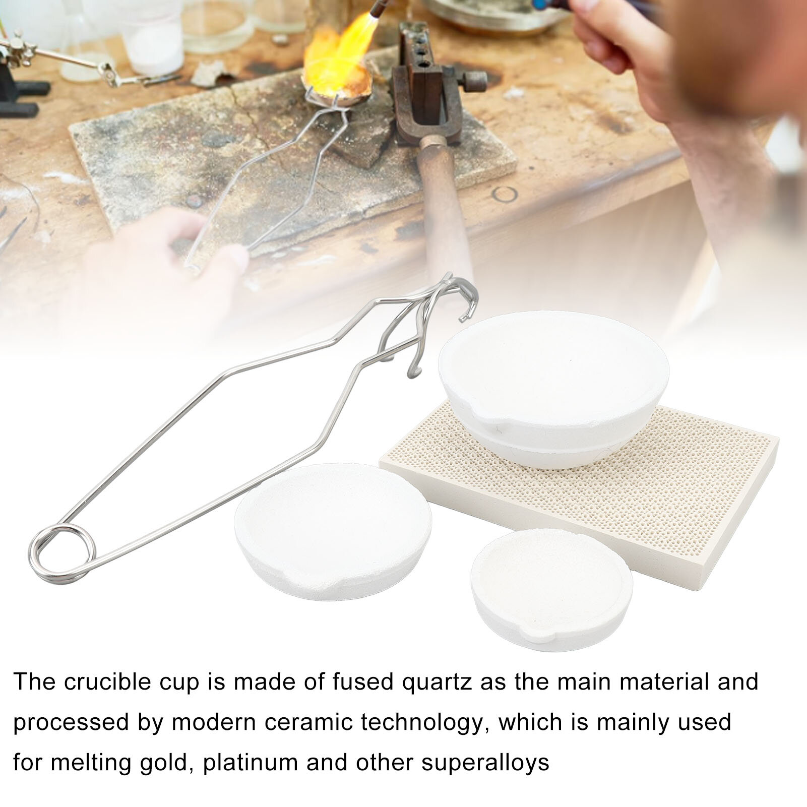 6шт комплект для плавки металла в тигле с 100 г, 250 г, 500 г горшком, керамической кварцевой чашкой для тигля, набора чашек для золота, серебра, меди