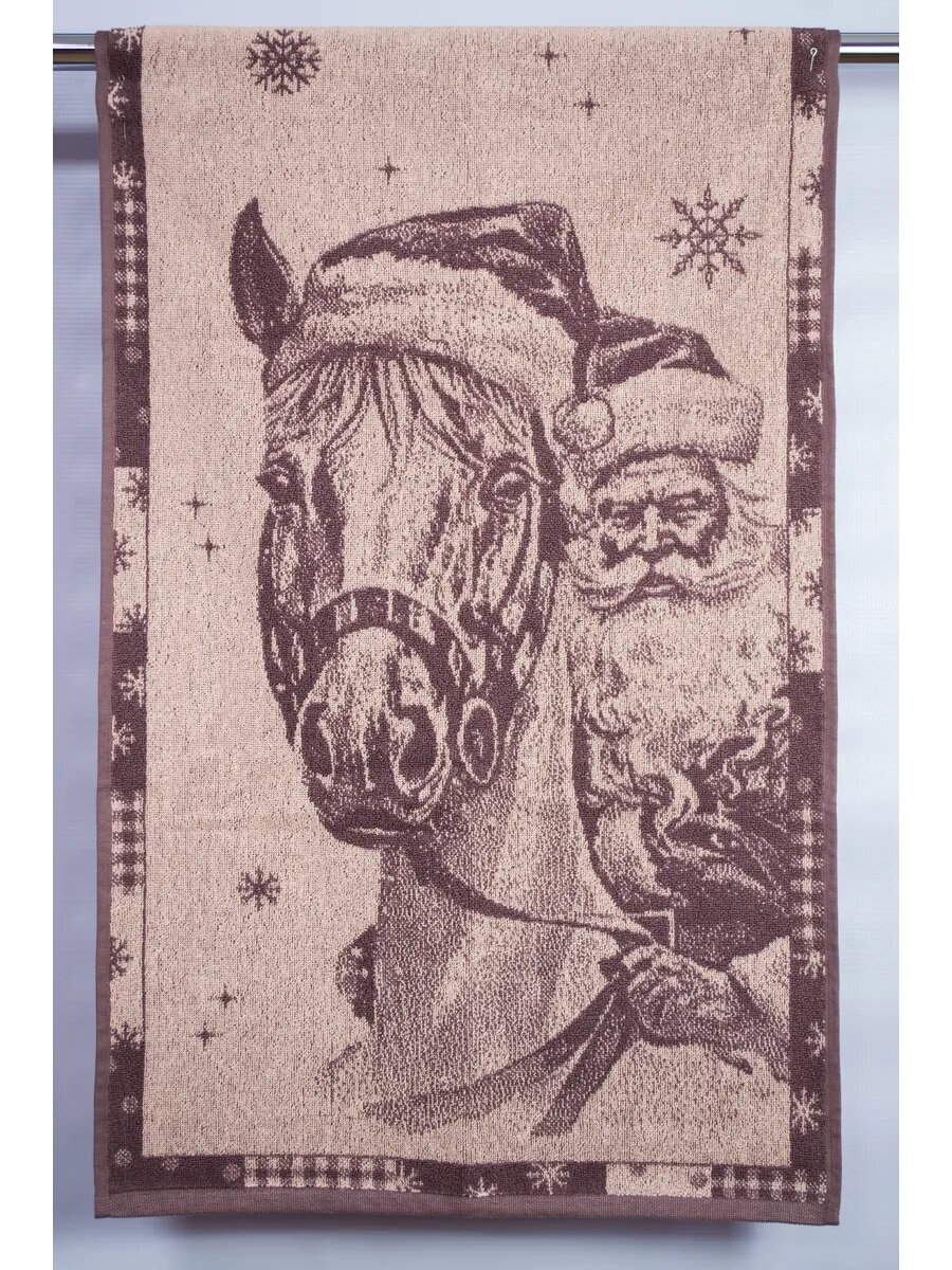 Полотенце махровое лицевое новогоднее 50х90 см хлопок 100%