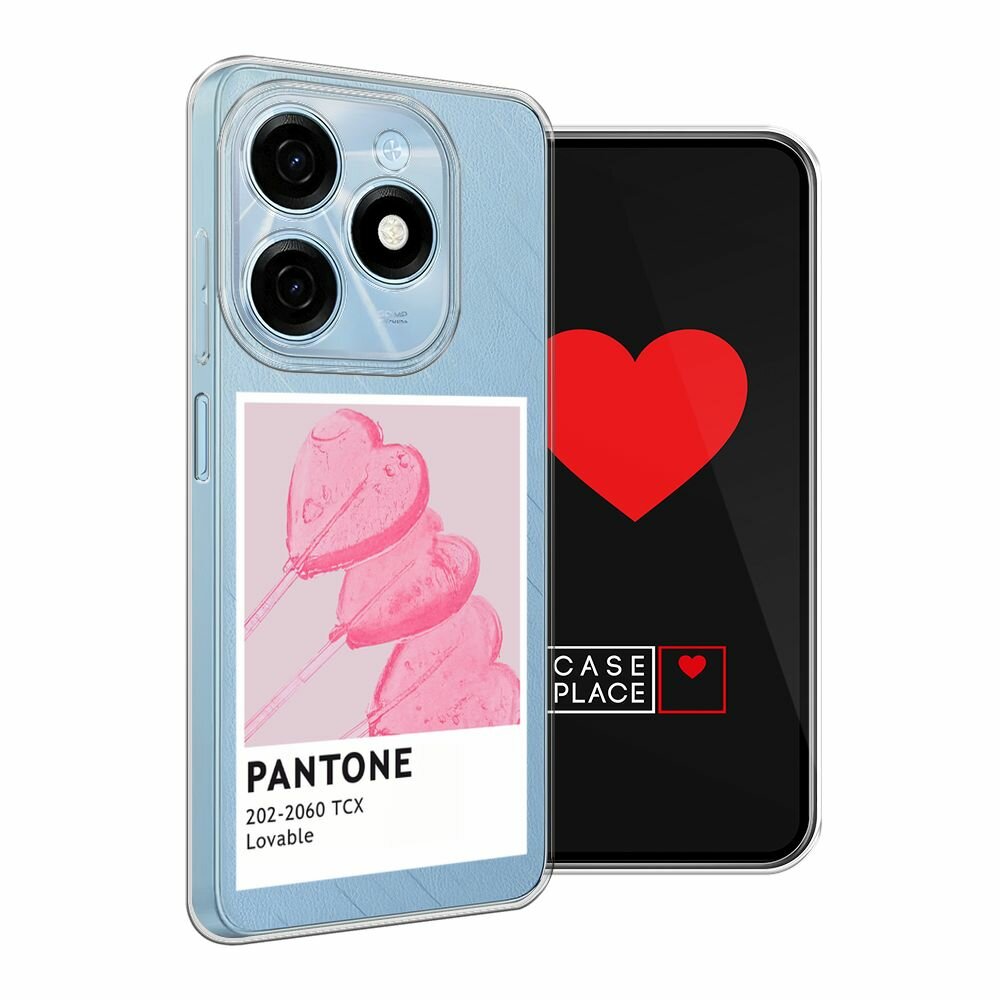 Чехол на Tecno Spark 20 / Текно Спарк 20 с принтом "Pantone Lovable 2 - 14 февраля", прозрачный — фото 1