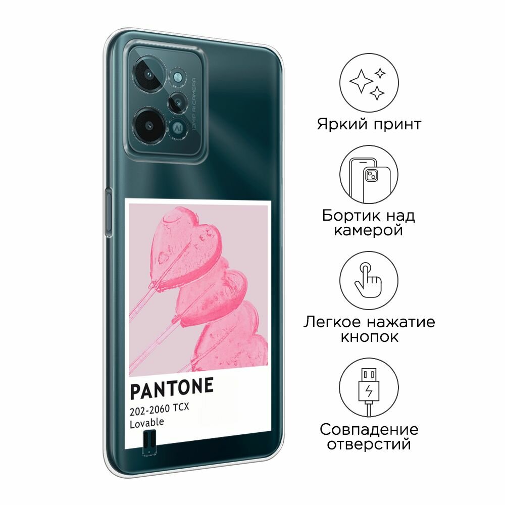 Чехол на Realme C31 / Реалми C31 с принтом "Pantone Lovable 2 - 14 февраля", прозрачный — фото 1