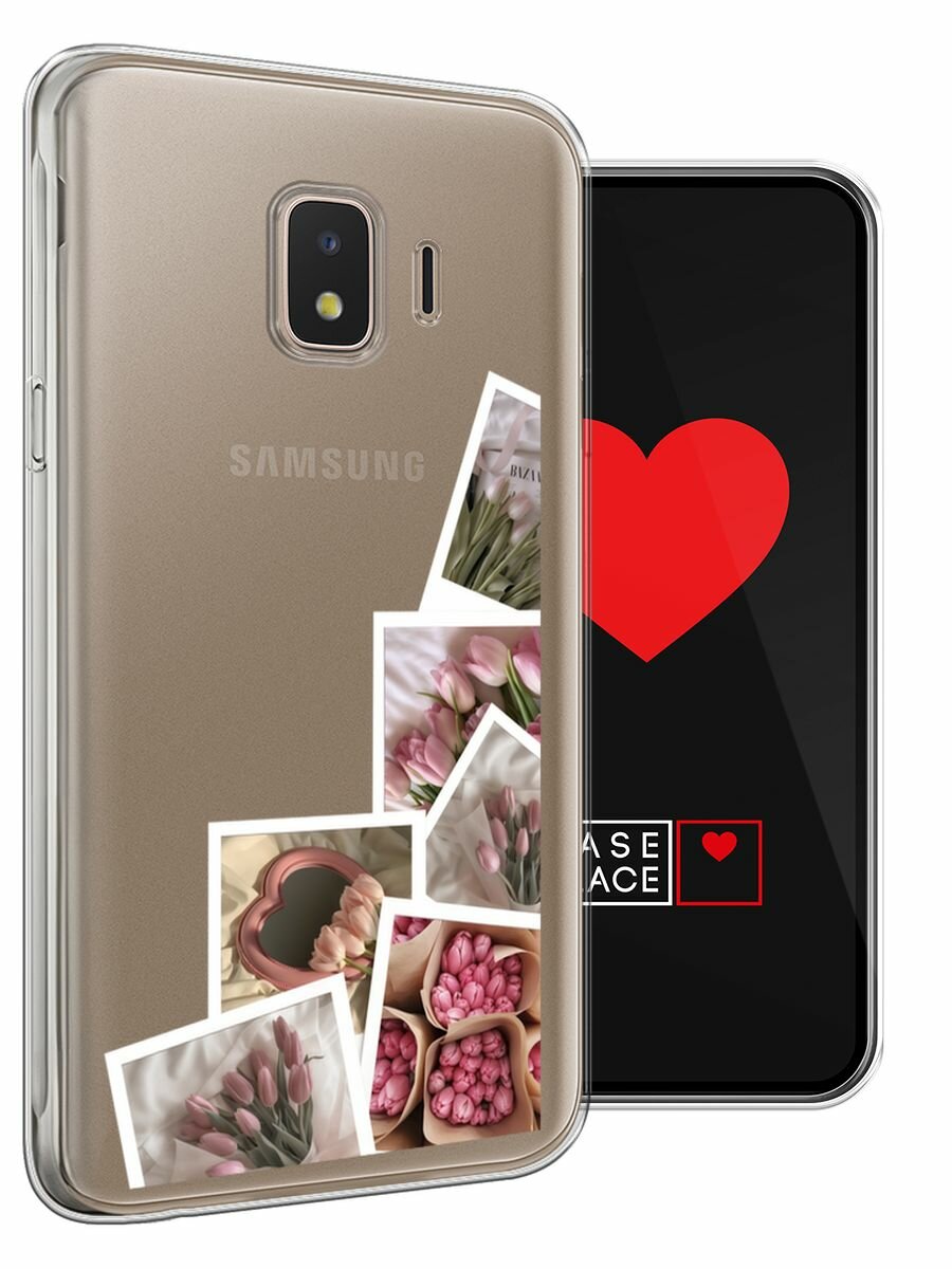 Чехол на Samsung Galaxy J2 Core (2018/2020) с принтом "Весенние фото - 8 марта", прозрачный — фото 1