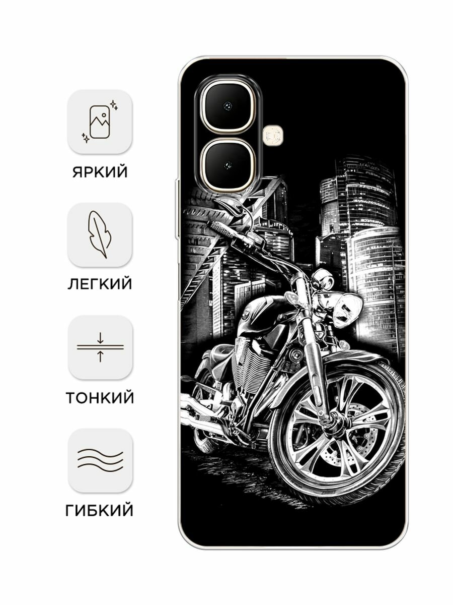 Чехол на Infinix Smart 10 / Инфиникс Смарт 10 с принтом "Крутой байк" — фото 1