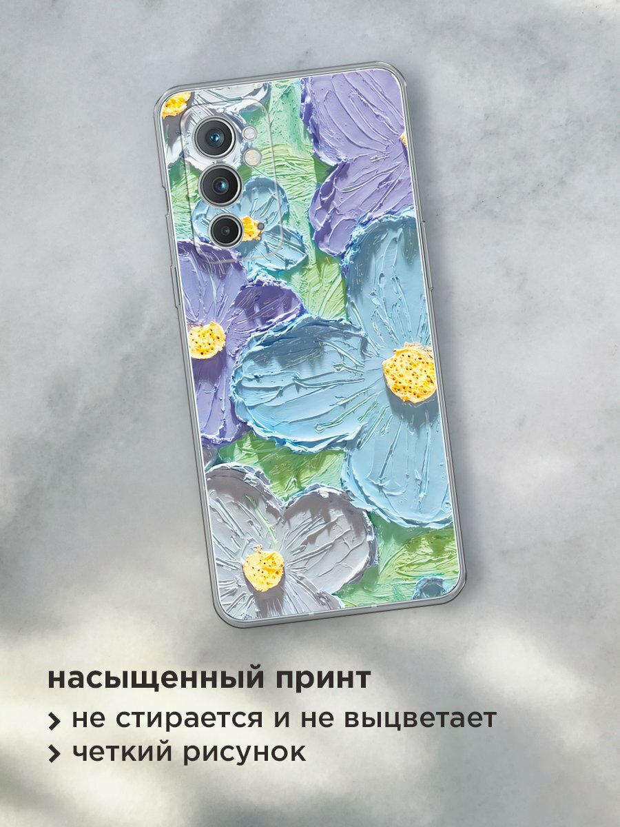Чехол на OnePlus 9RT / ВанПлас 9RT с принтом "Масляные цветы 2" — фото 1