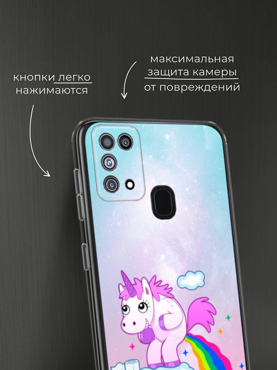 Чехол на Samsung Galaxy M31 / Самсунг Галакси М31 с принтом "Единорог какает" — фото 1