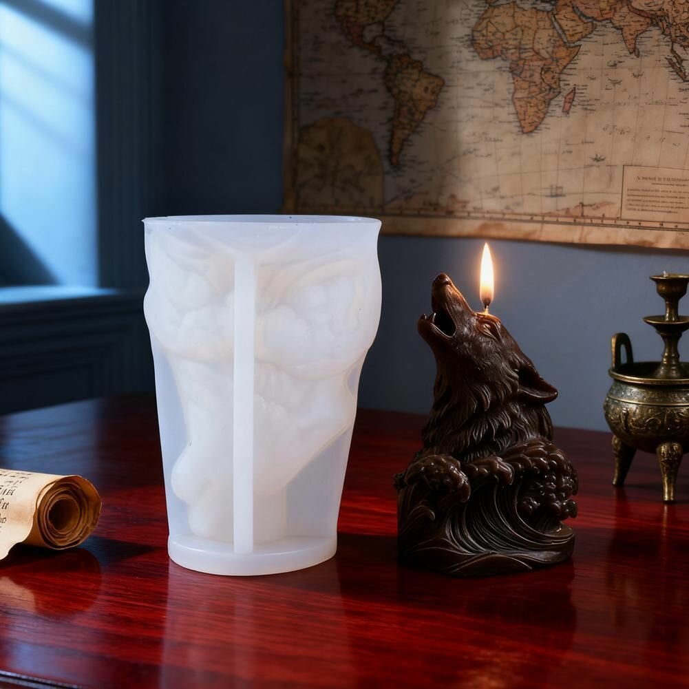 Силиконовая форма для ароматических свечей, DIY творчество, фигурные молды волк и волна