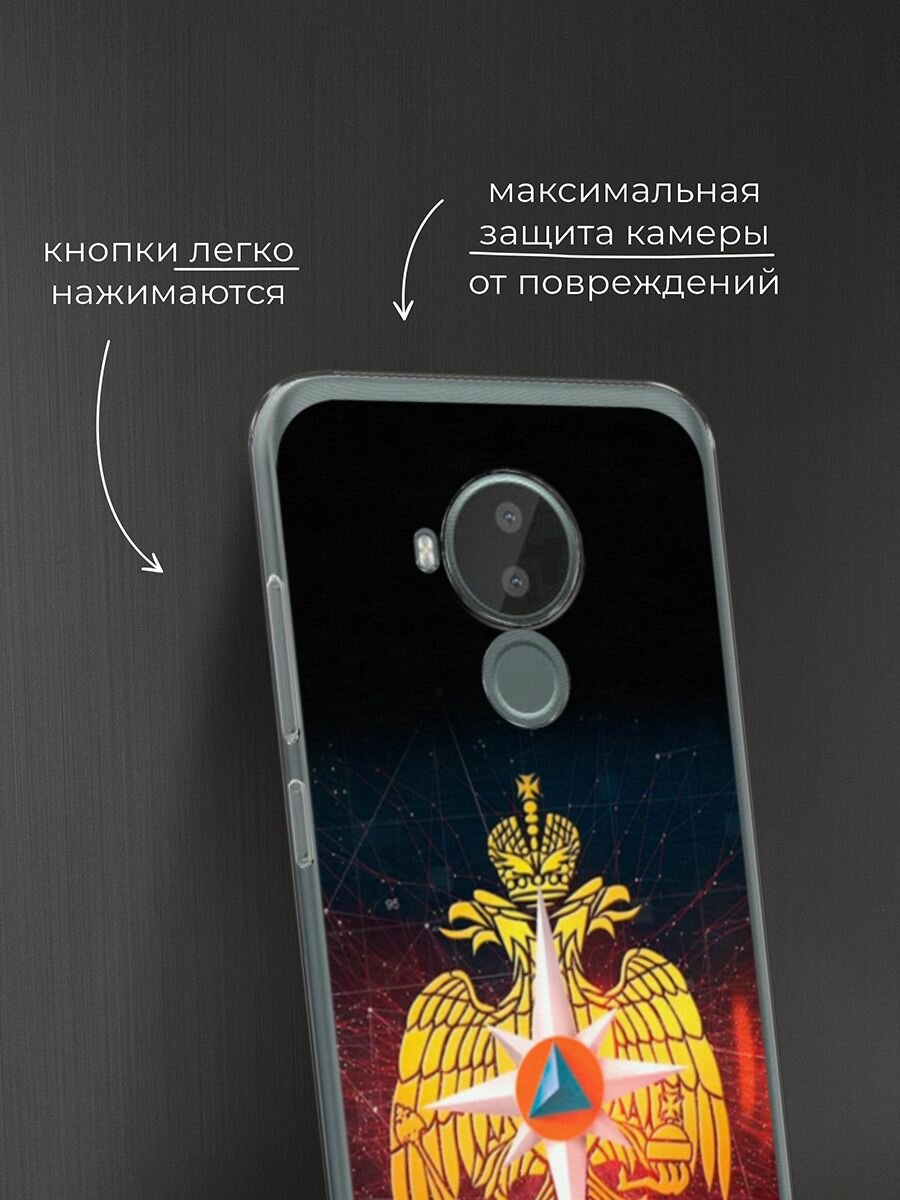 Силиконовый чехол на Nokia C30 / Нокия C30 с принтом "МЧС России" — фото 1