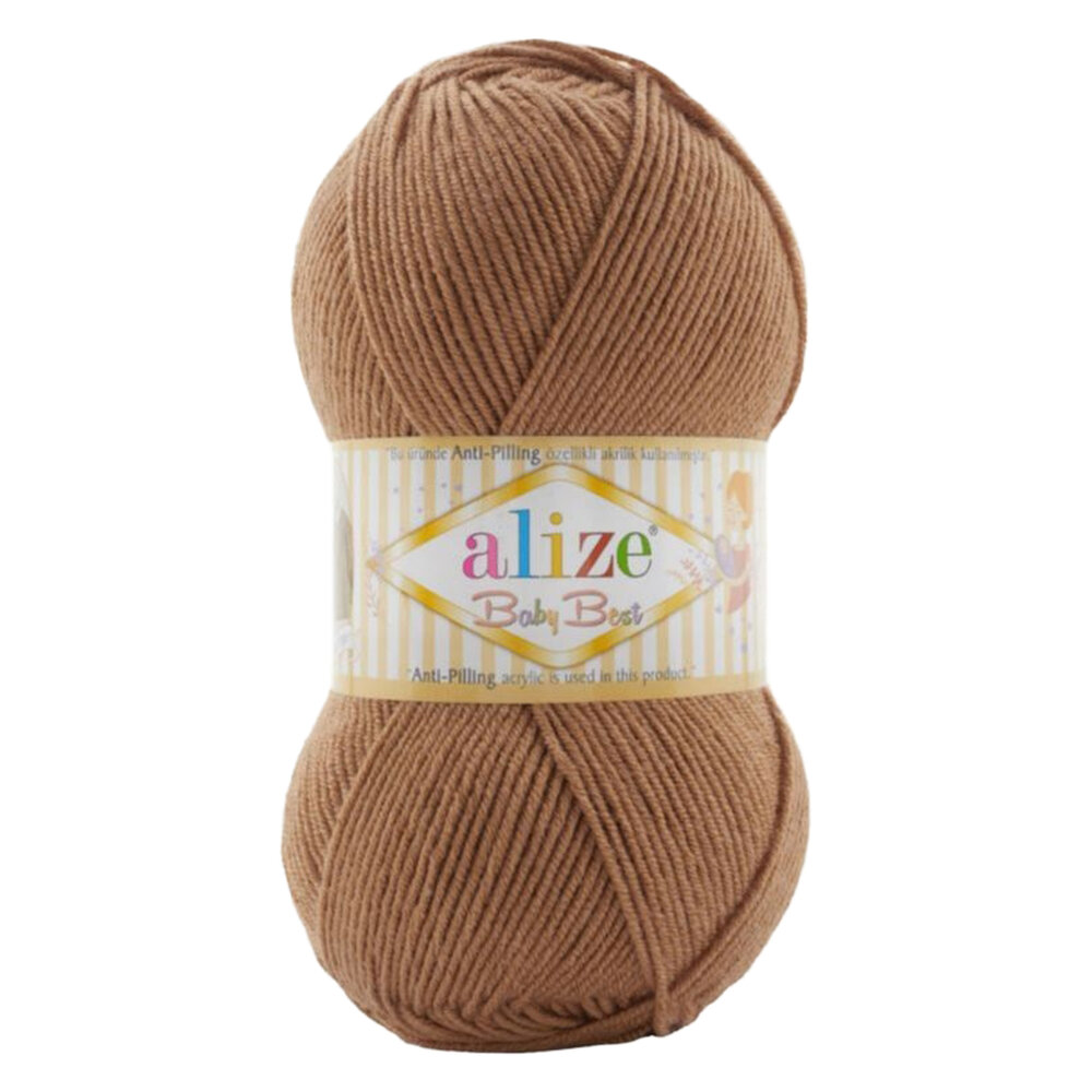 Пряжа для вязания Alize Baby best 824 тёмная карамель 100 гр/240 м 10% бамбук, 90% антипилинг акрил