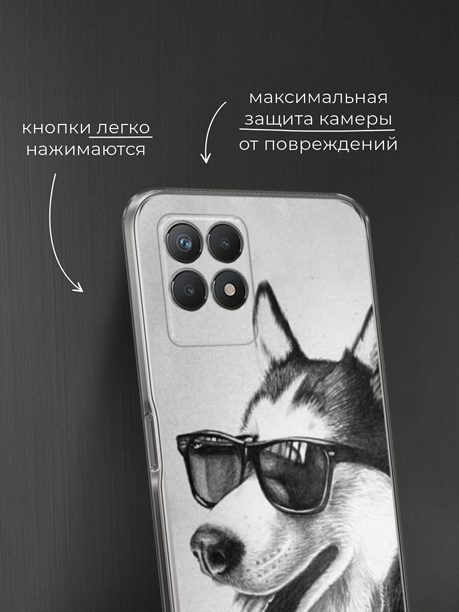 Силиконовый чехол на Realme 8i / Реалми 8i с принтом "Крутой Хаске" — фото 1