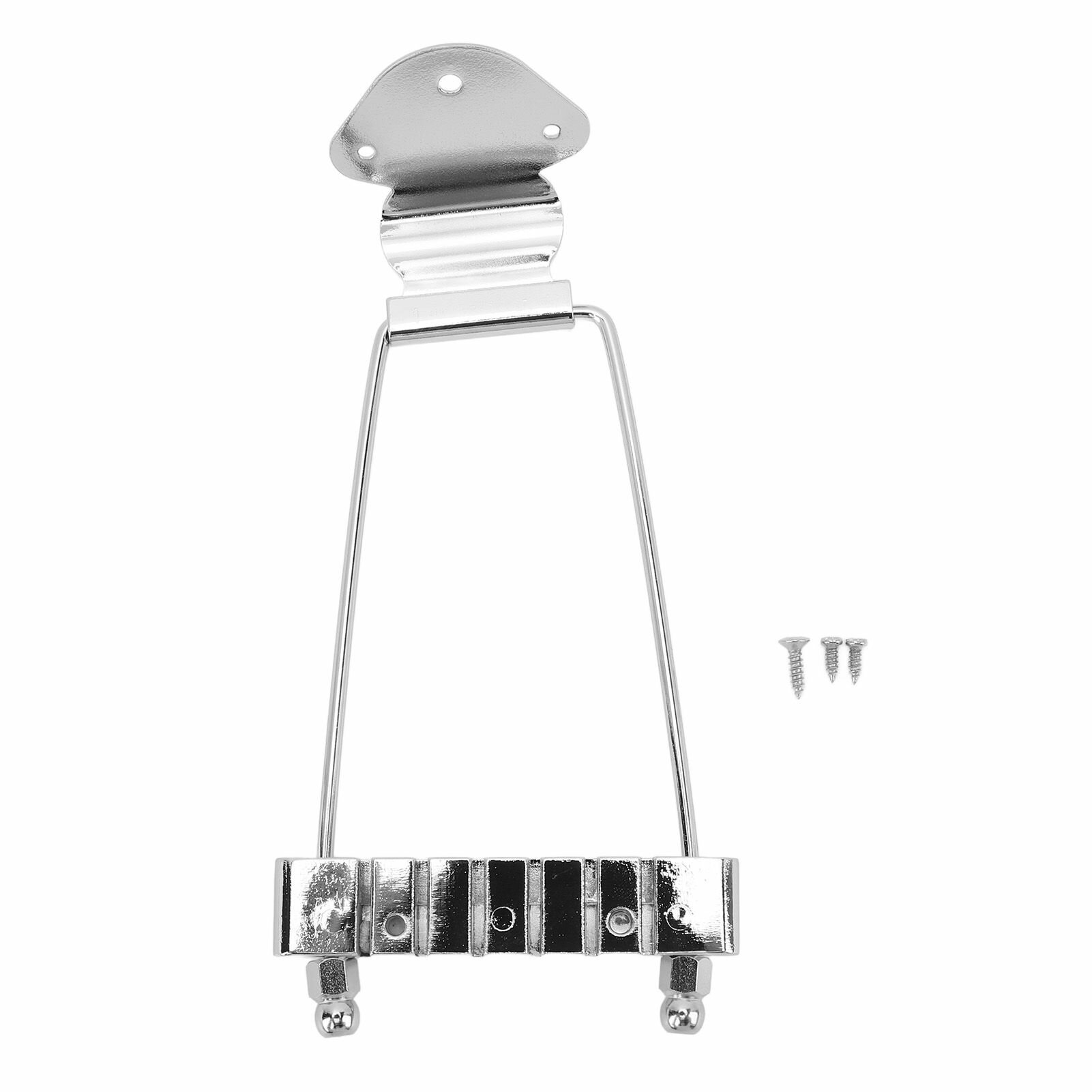 Сменный струнодержатель для 6-струнной джазовой гитары с трапециевидным бриджем, металлический, серебристый, с винтами, прочные детали для акустической электрогитары