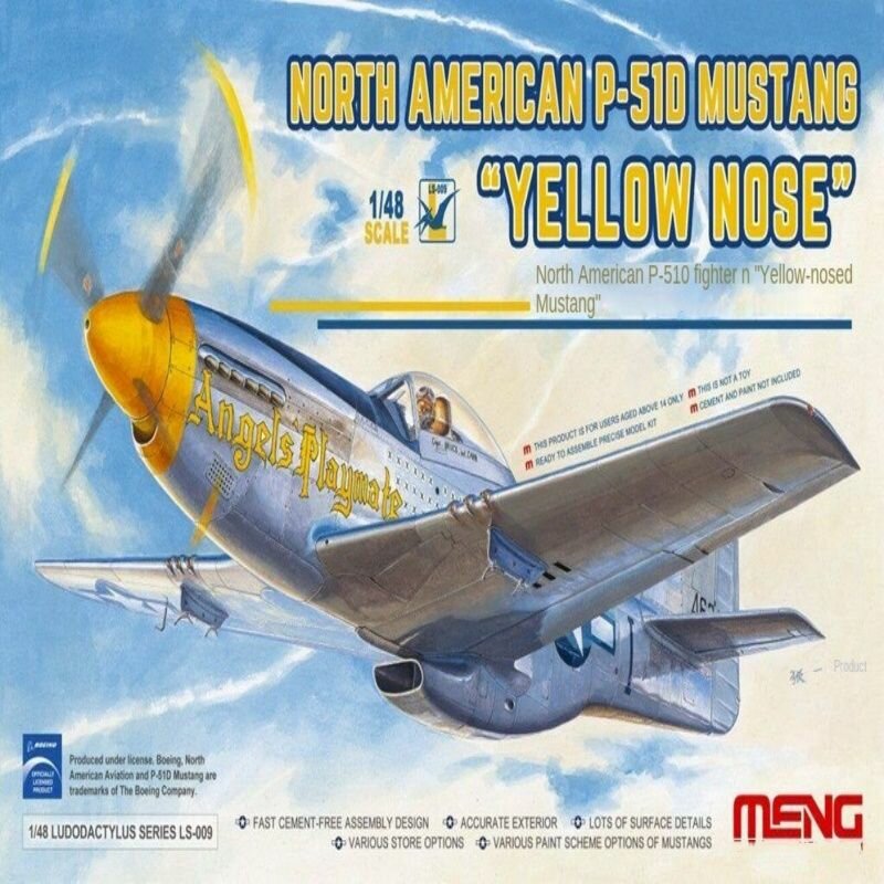 Meng Model 1/48 ls-009 p-51d "мустанг" - истребитель с желтым носом. самолеты