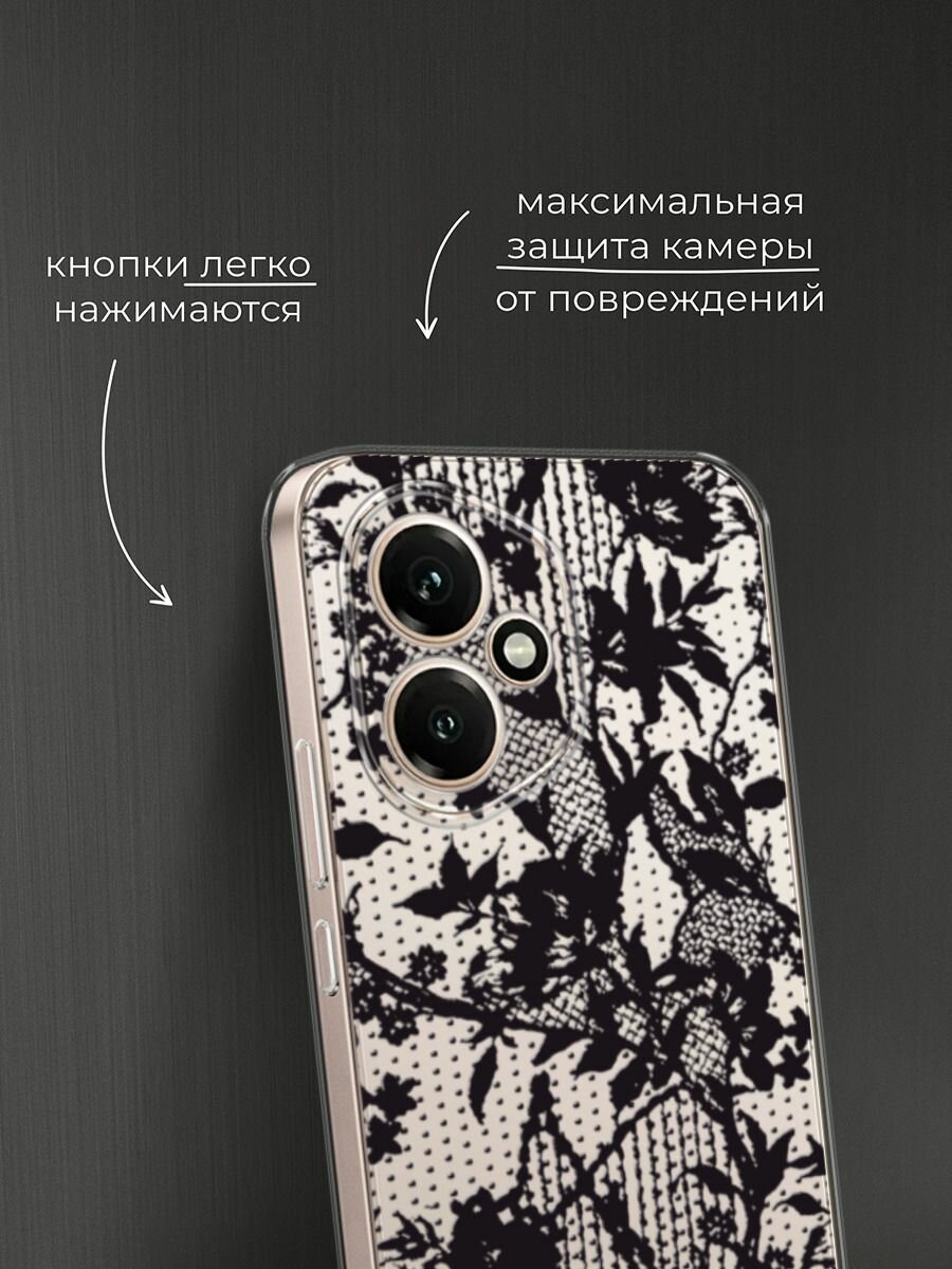 Чехол на Honor 400 / Хонор 400 с принтом "Черная сетка" — фото 1
