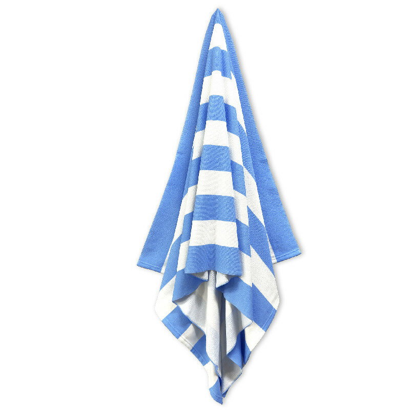 Quick dry striped microfiber beach towel with absorbent active print for swimming and beach use brand unknown blue 90x170cm
