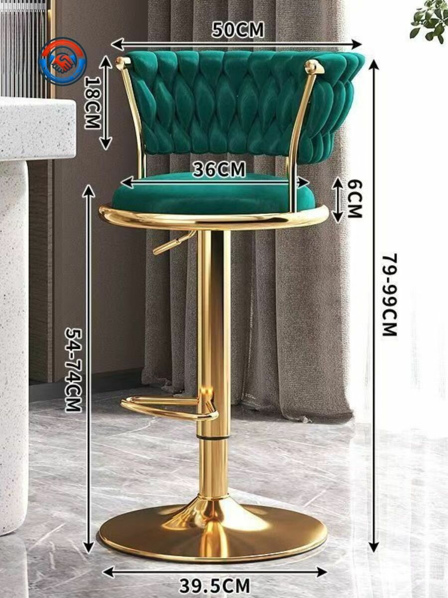 Барный стул для кухни и ресторана с регулировкой высоты и подножкой — современный дизайн и устойчивое основание