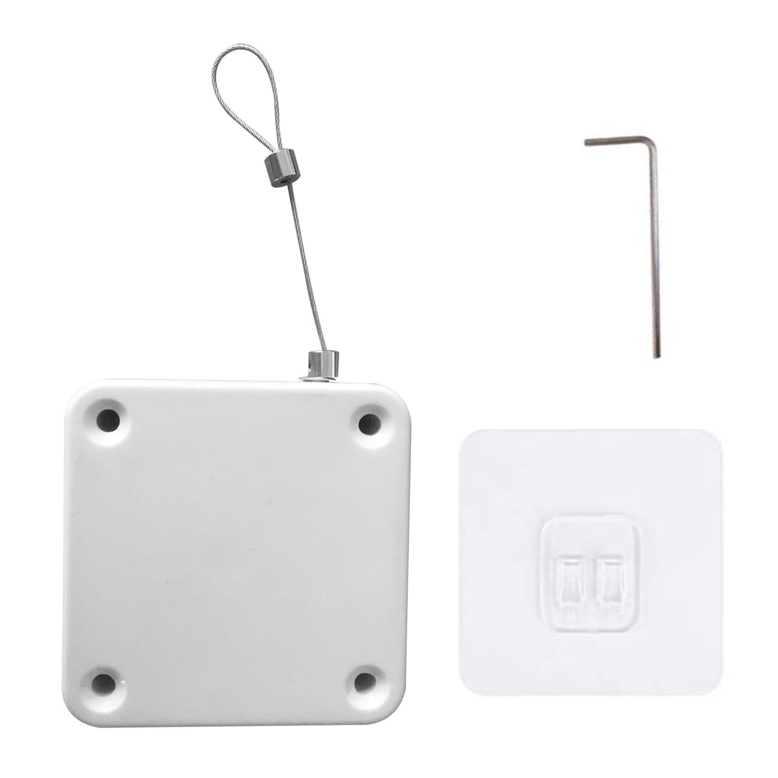 Automatic Door Closer, Drawstring Closer Door Residential для всех дверей, цвет: белый, черный, размер: 63*63*18 мм, размер упаковки: 10X5X2 см, вес упаковки: 62 г, комплект: 1 ящик для тяги дверного замкателя, 1 прозрачный крючок, 1 маленький