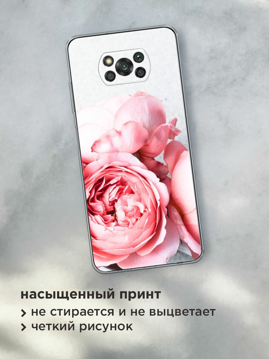 Чехол на Xiaomi Poco X3/X3 Pro / Поко X3/X3 Pro с принтом "Пионы на белом" — фото 1