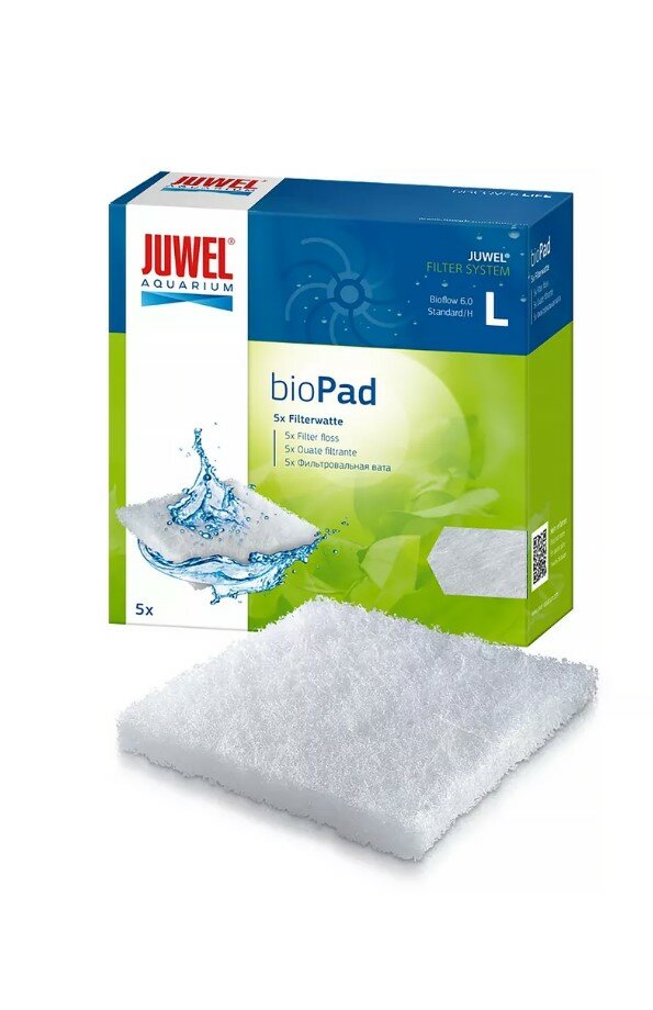 Наполнитель Bio Pad L для фильтров Juwel , синтепон, 5шт, белый