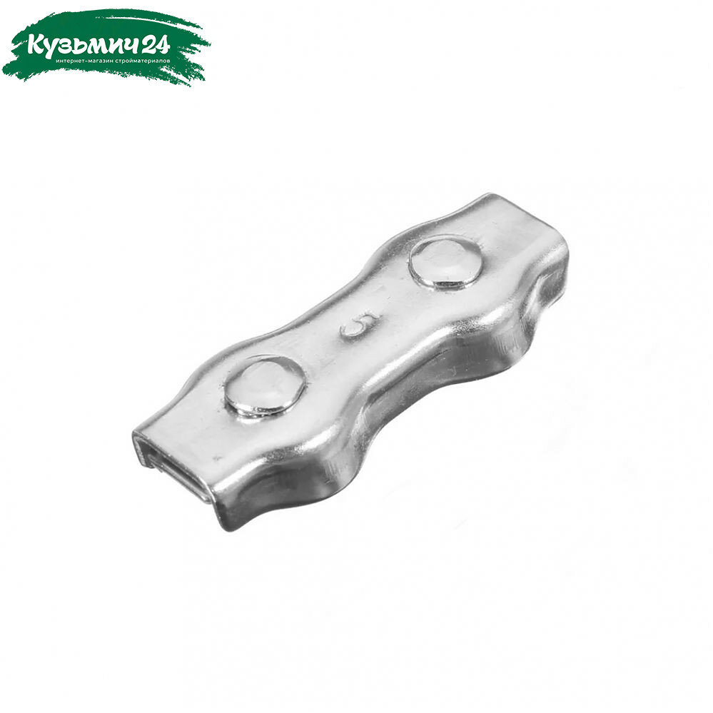 Зажим двойной для троса Duplex плоский, оцинкованная сталь, 5 мм