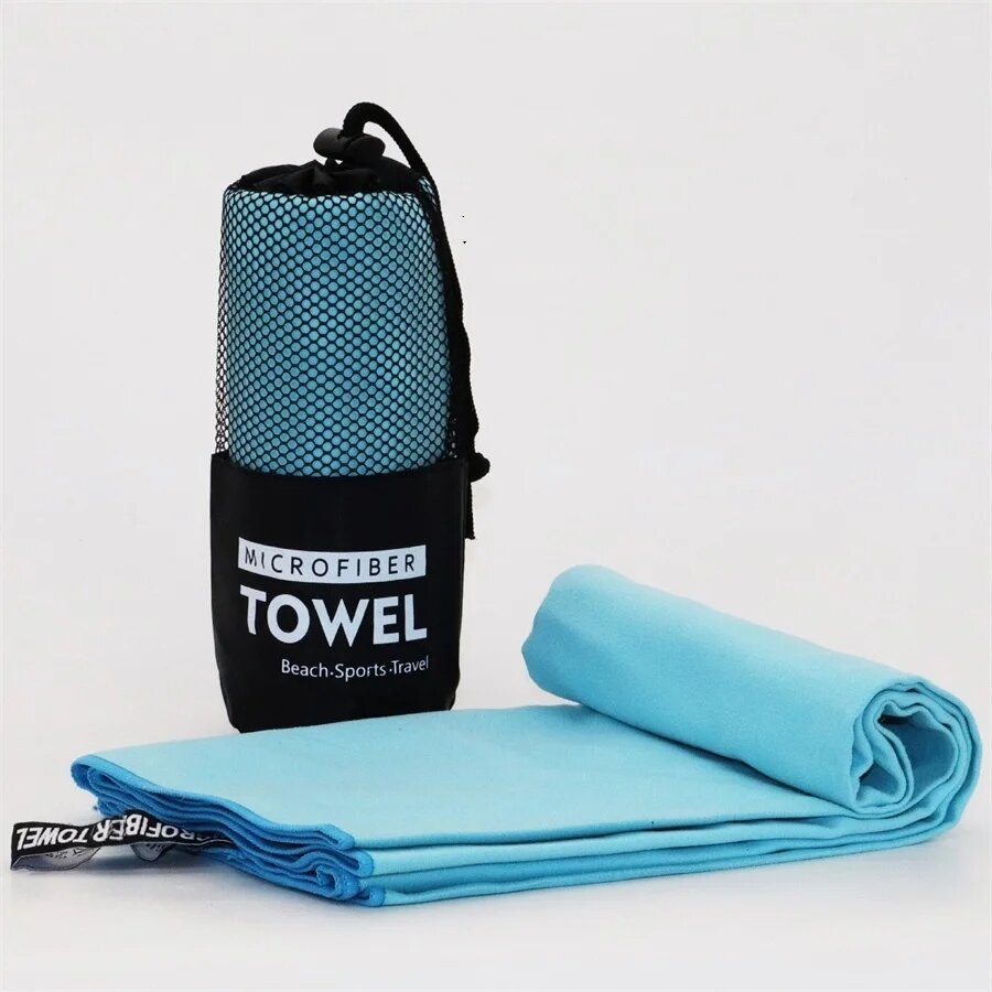 Микрофибра полотенце для спорта S(40x80cm), Голубой, light blue