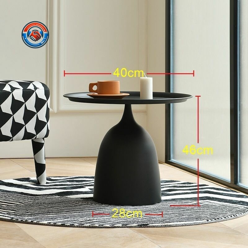 Журнальный столик 40х40х46 см для гостиной, спальни и офиса, влагостойкий кованый стол с утопленной столешницей и устойчивой каштановой базой, легко моется, не ржавеет