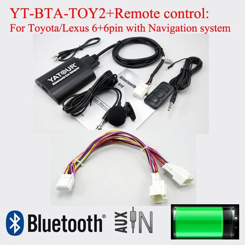 Bluetooth автомобильный адаптер Yatour BTA с контролем reomote для Lexus Toyota 6 + 6pin радио