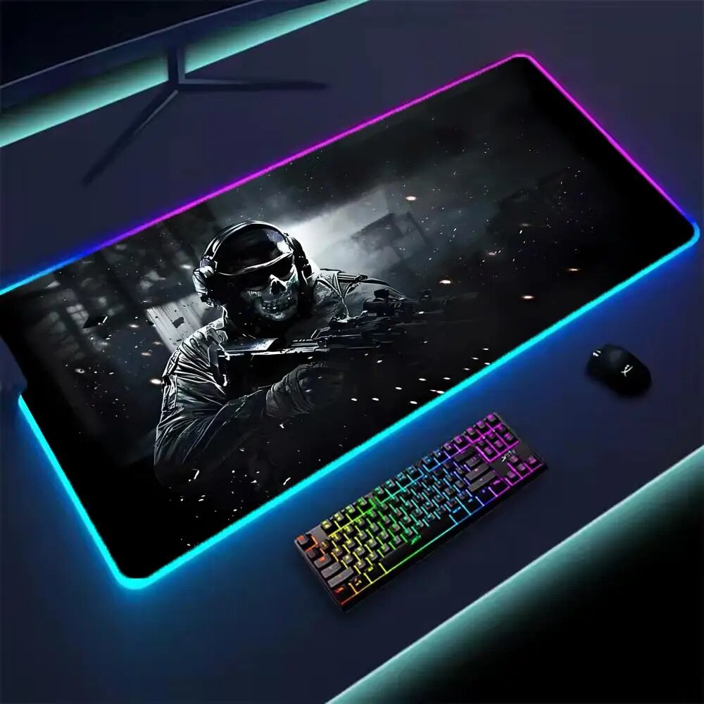 Коврик для мыши Warrior XXL RGB, игровой коврик для мыши, аксессуары для геймеров, большие коврики для мыши со светодиодной подсветкой, коврик для ПК, компьютера, стола с подсветкой
