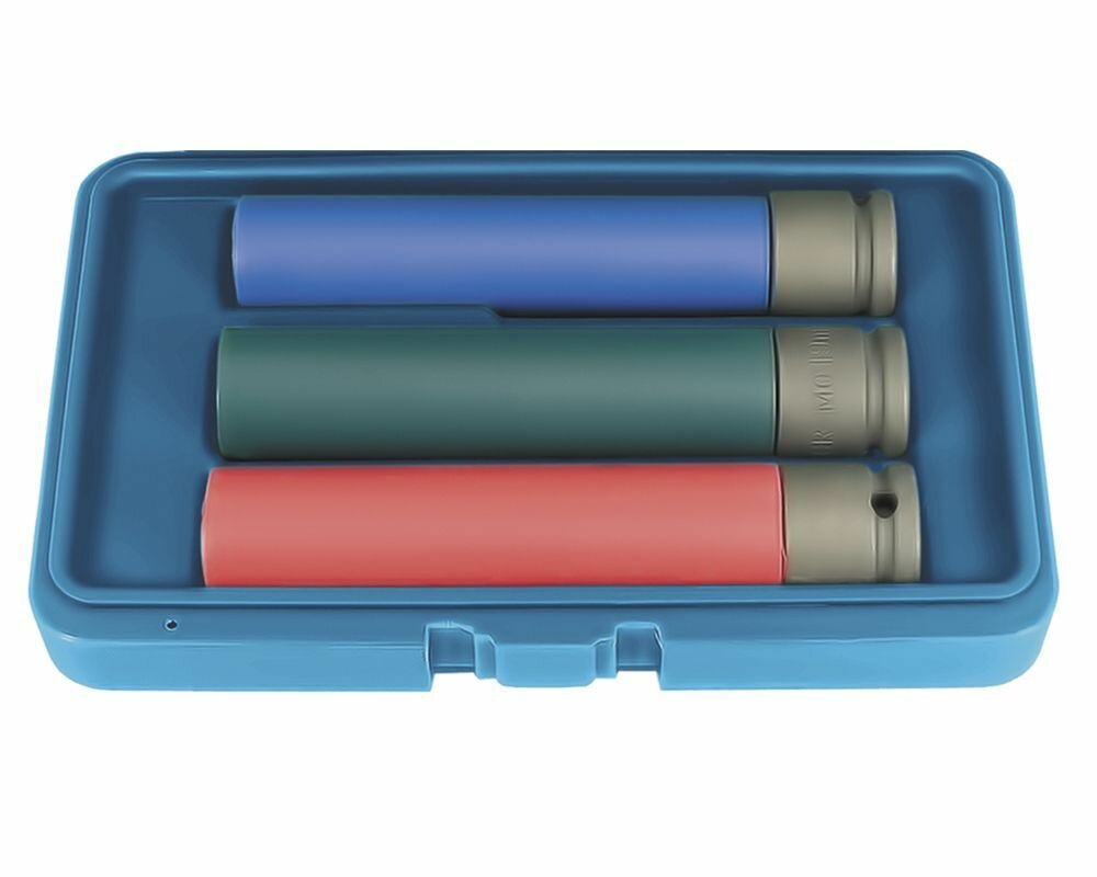 Набор головок ударных удлиненных 17-21мм (1/2") 6-гр. 3 предмета тонкостенных с пластиковой защитой AIST 4508303-1 для шиномонтажа литых колесных дисков (болтов и гаек)