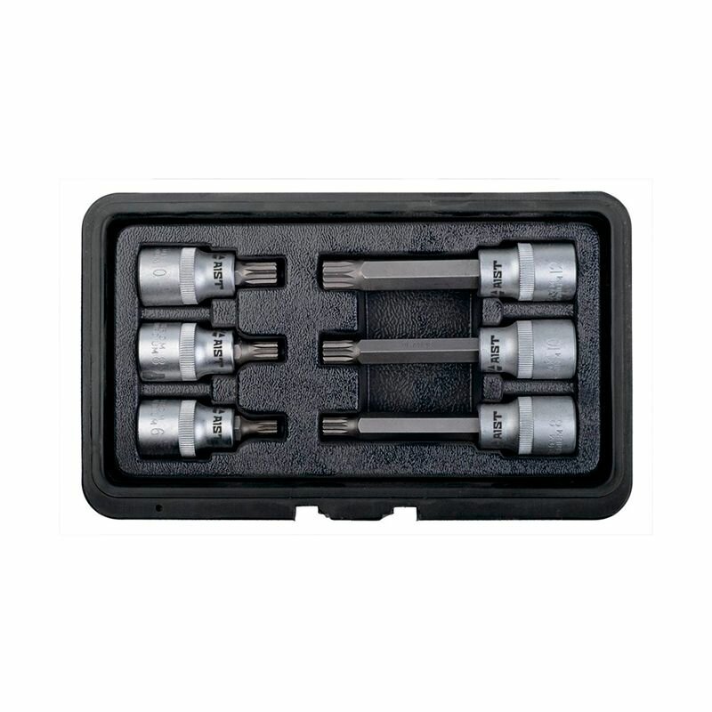 Набор головок-битов SPLINE (12-ти гранных звездочек) M6-M12 1/2" 6 пр. в кейсе AIST 409806M набор бит вставок сплайн