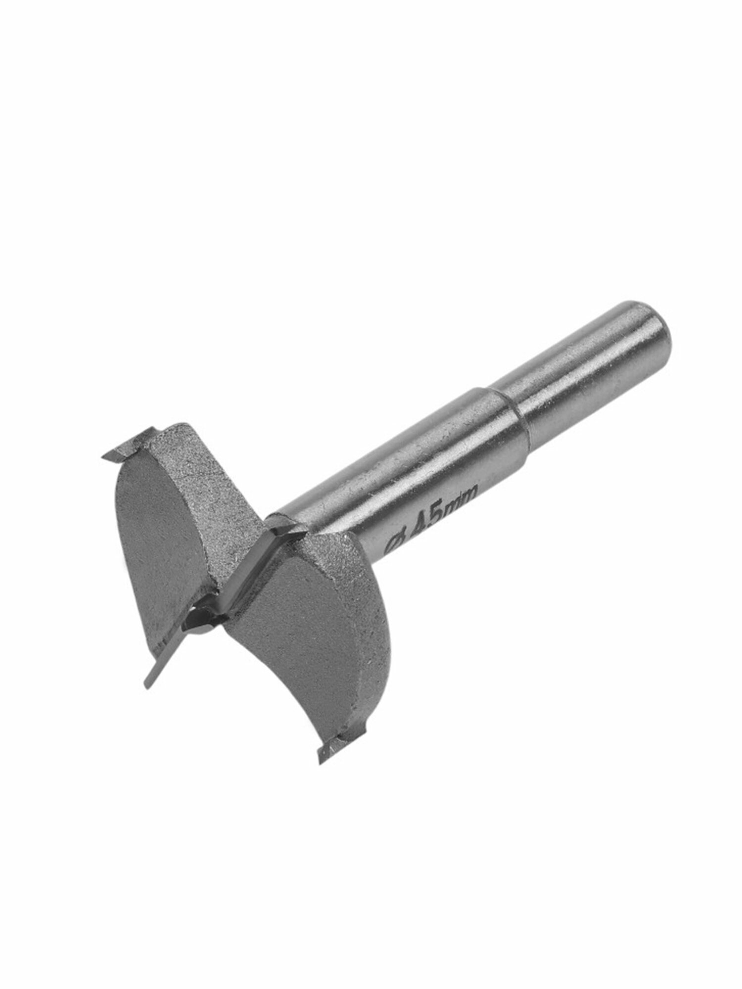 Сверло Форстнера тундра, твердосплавные пластины, цилиндрический хвостовик, 45 мм