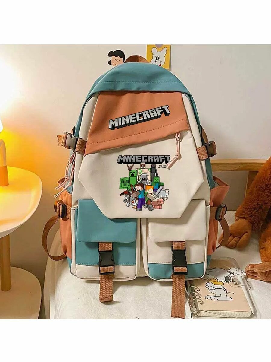 Рюкзак Minecraft Майнкрафт со сменными картинками, школьный ранец с анатомической спинкой для начальной школы