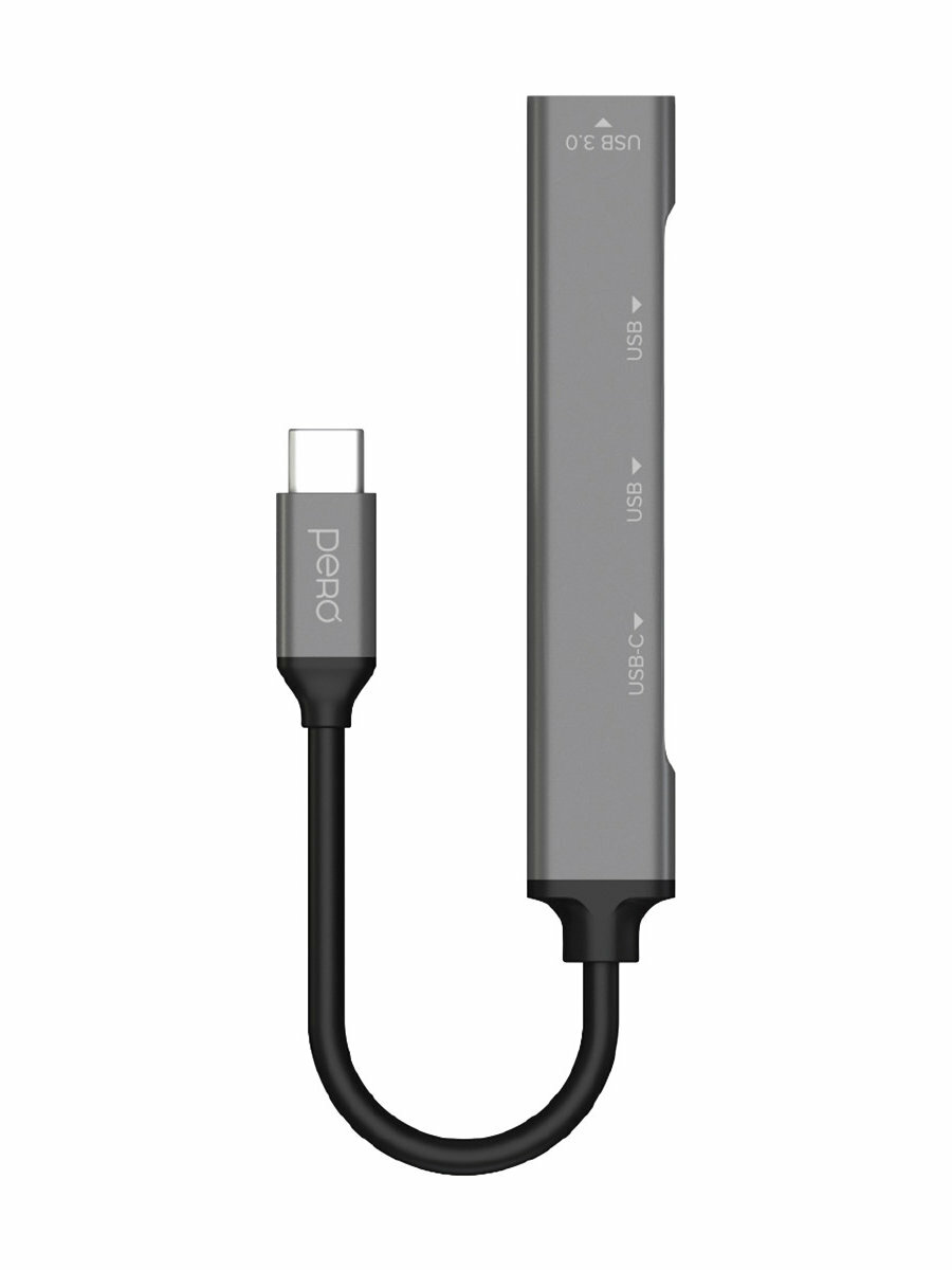 USB-хаб PERO MH03, для смартфонов, планшетов, телефонов, серый