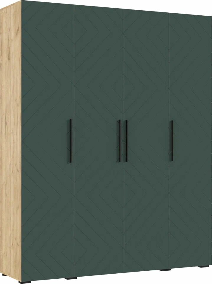 Шкаф Мебельная Фабрика Рай "Флэш", ЛДСП, 4 двери, фурнитура, полки, штанга