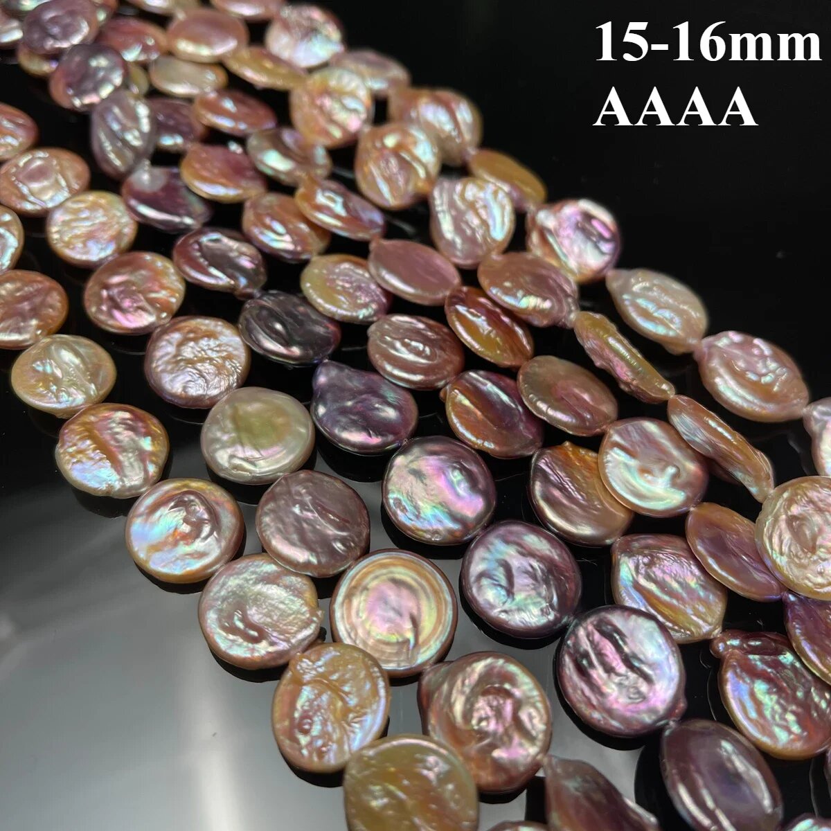 15-16 мм 4A натуральный пресноводный фиолетовый жемчуг в стиле барокко, круглый редкий элегантный бисер, подарочные ювелирные изделия, сделай сам, ожерелье, браслет, аксессуары