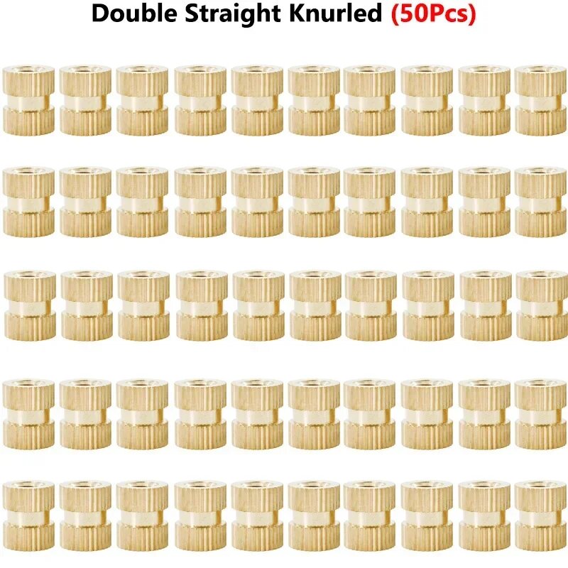 Латунные вставки EDGAR GARY M2 M2.5 M3 M4 M5 M6 M3xL4xOD4.5, Straight (50Pcs)