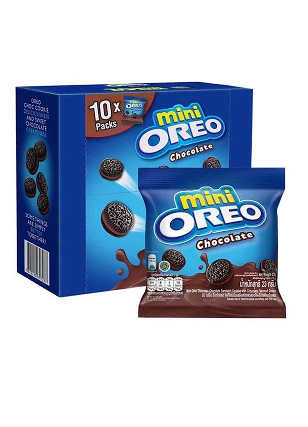 Печенье мини Oreo mini chocolate, с начинкой шоколад 20,4г х 10 шт (Индонезия)