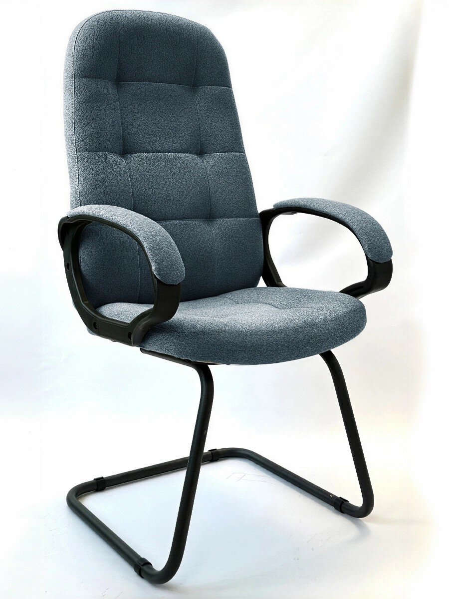 Офисное конференц-кресло StylChairs Пилот Ультра Софт, обивка ткань, цвет серо-синий