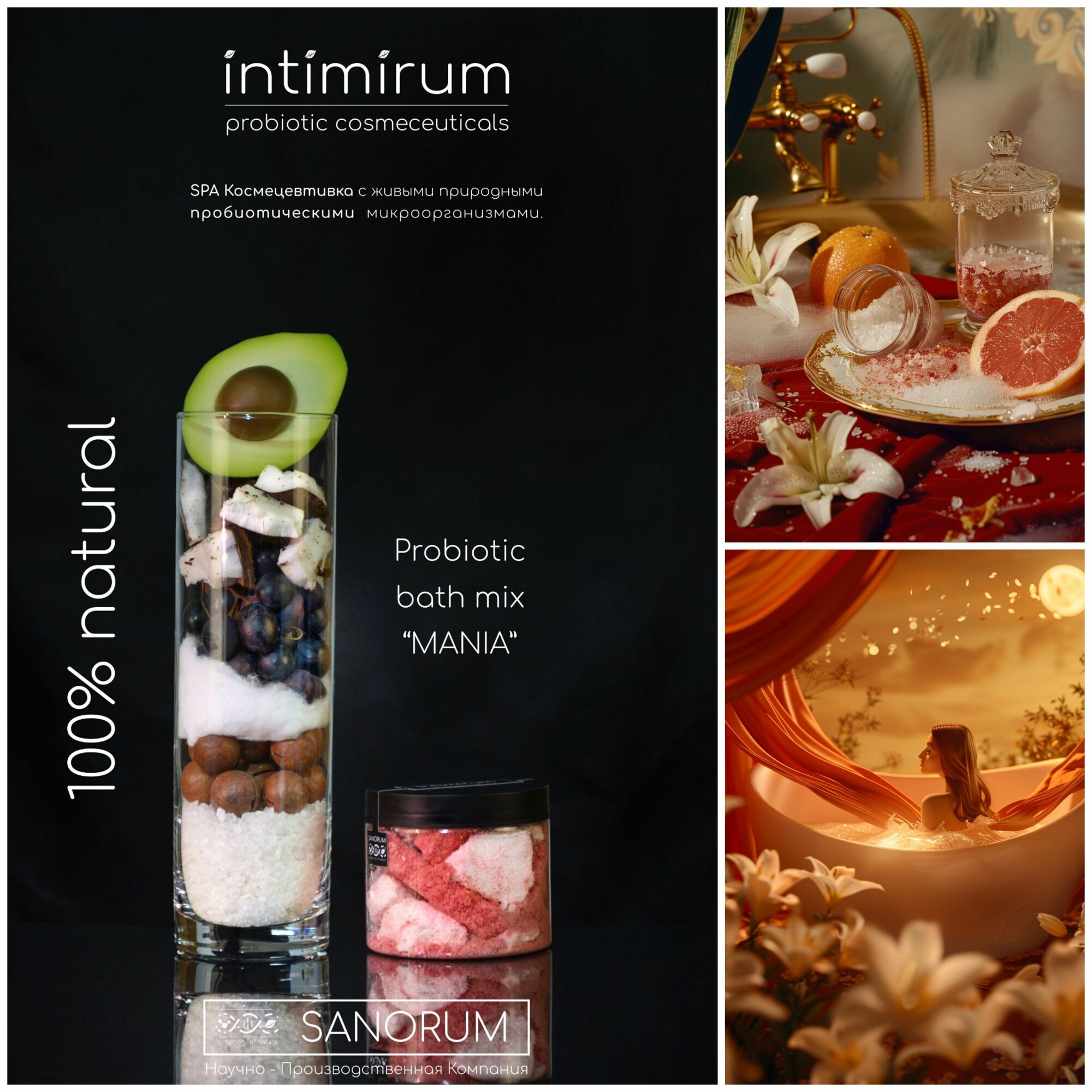 SANORUM Микс для ванны с живыми природными природными пробиотиками Intimirum Mania by Sanorum