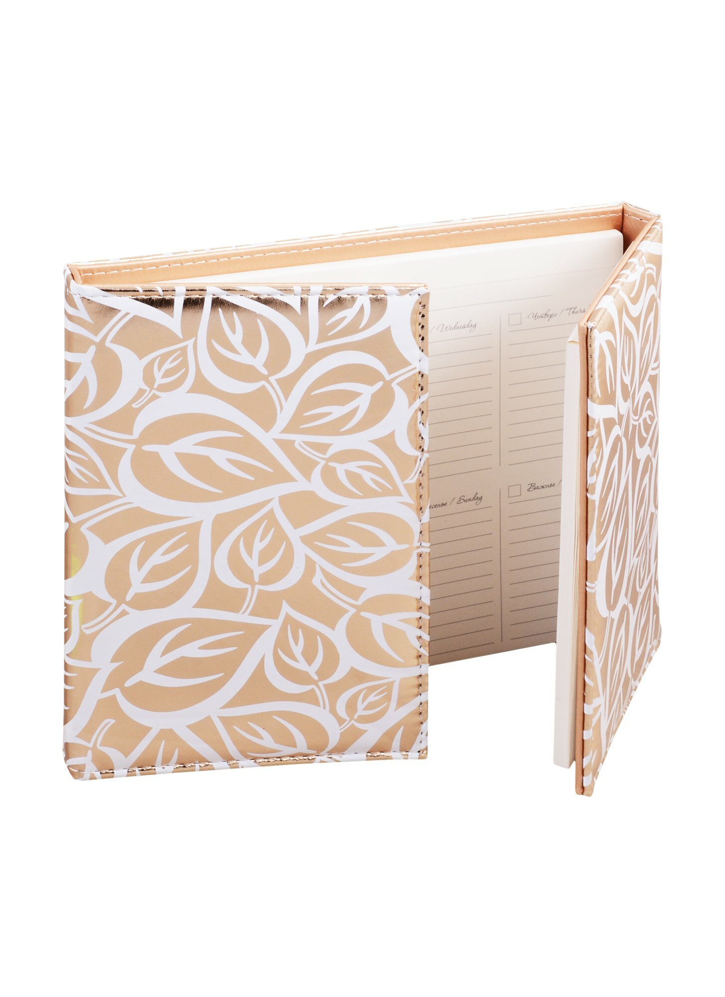 Еженедельник недат. А5+ 52л 225*195 Сариф золотой, тв. переплет, обл. поролон, шелкография, 8 блоков в комплекте, тонир. офсет