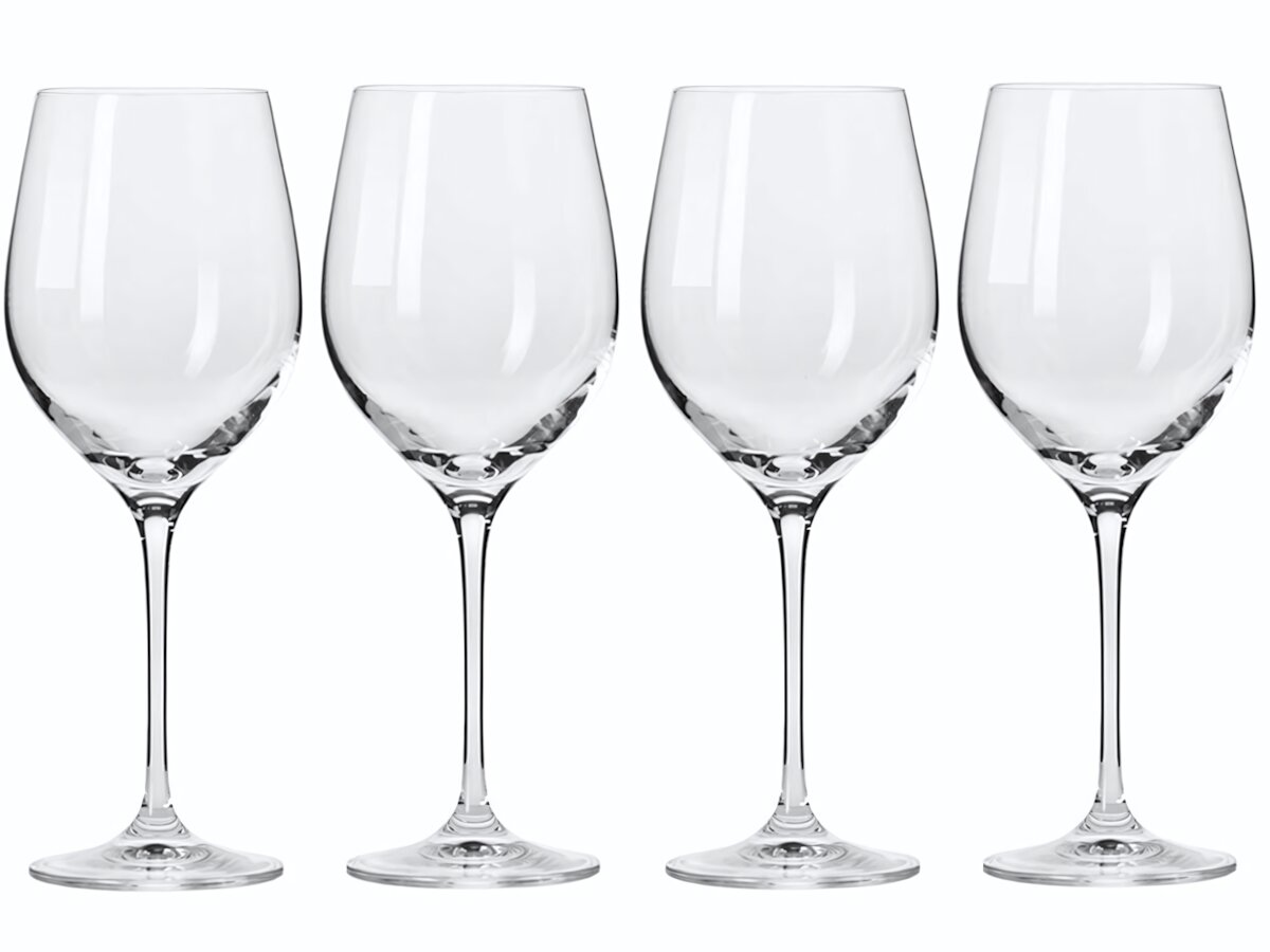 Набор бокалов для вина 4 шт 350 мл стекло прозрачное классика в комплекте