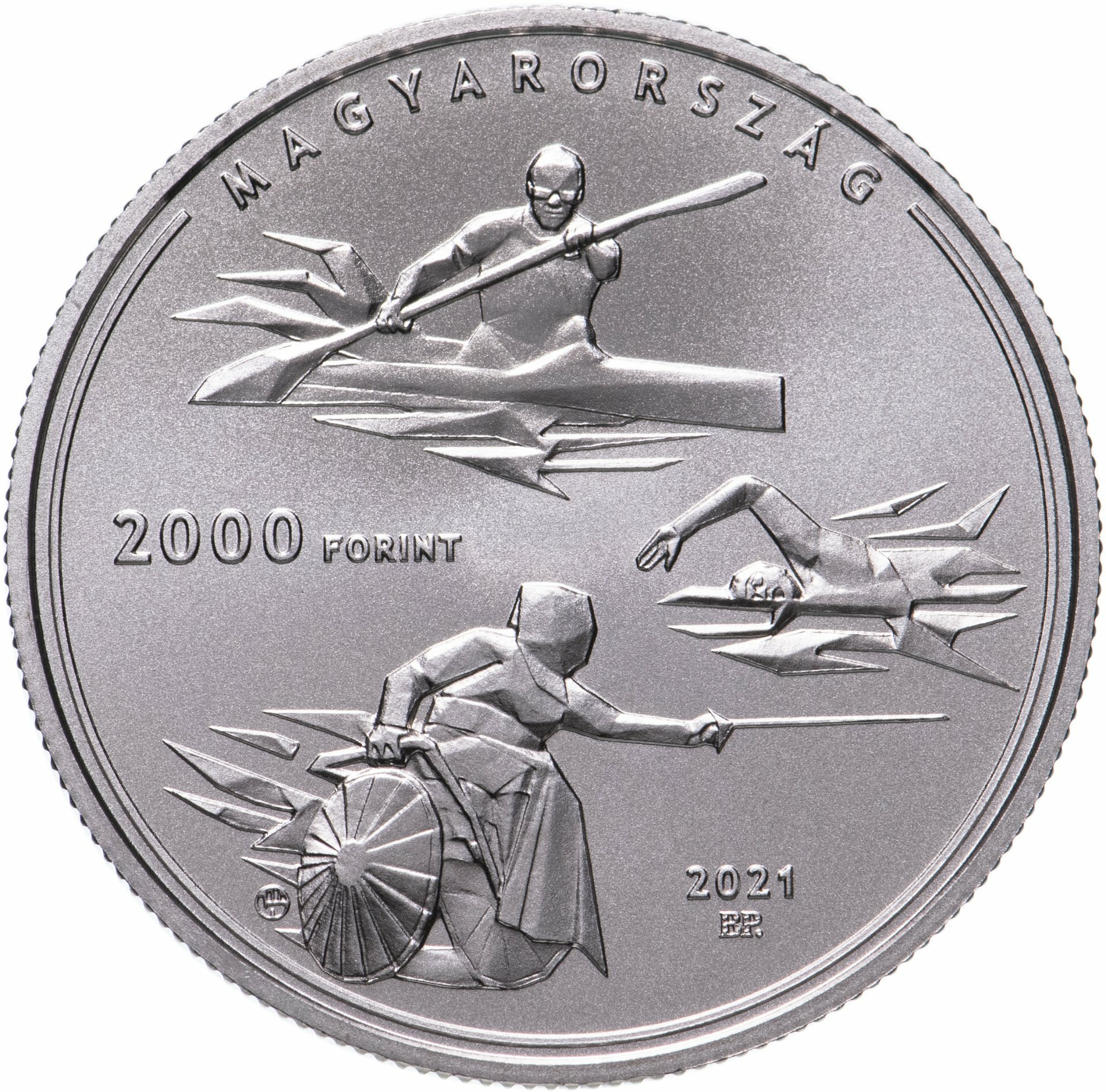 Венгрия 2000 форинтов 2021 "Олимпийские и Паралимпийские игры в Токио", Мельхиор медь-никель, в сохранности UNC