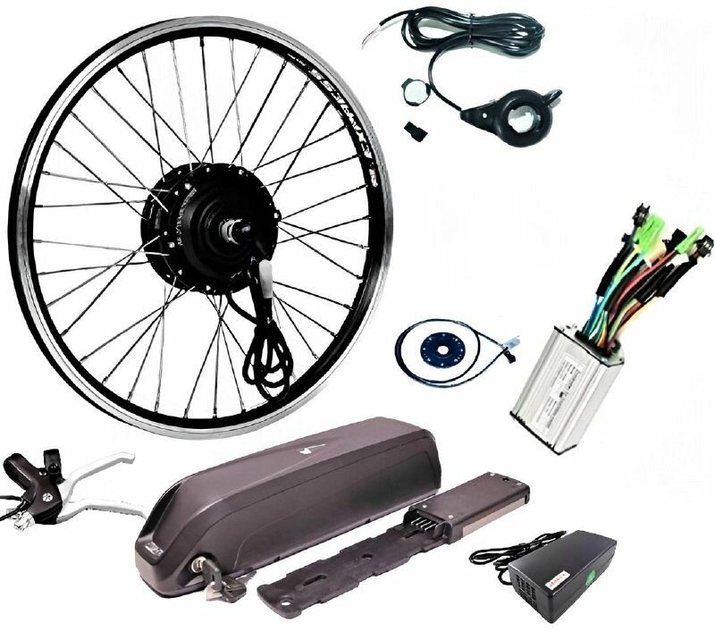 Комплект мотор-колесо передний/редукторный 500Вт 24" KT LCD 3, с АКБ Li-ion Hailong 48В 10,4А*ч