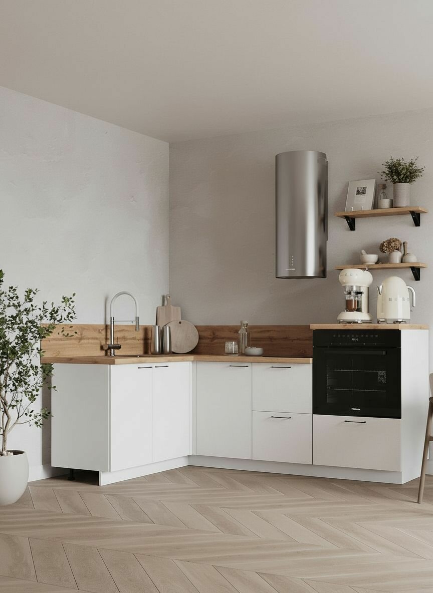 ARNIKA Кухонный гарнитур со столешницей "Дакия" угловой 1,5м*2,1м (без пм) , цвет белый, фасад пленка ПВХ