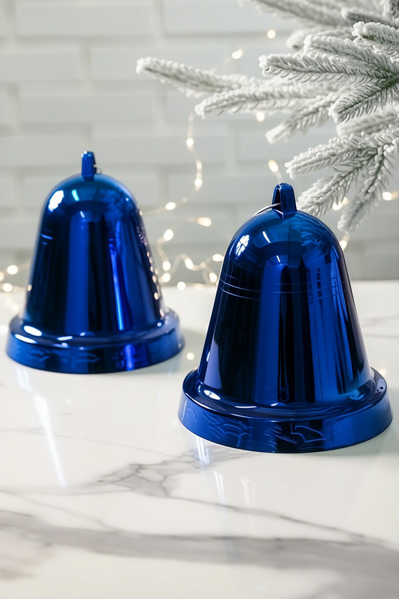 Ёлочная игрушка колокольчик - звонкий глянец, синий, 15 см, 2 шт, Winter Deco 4060163