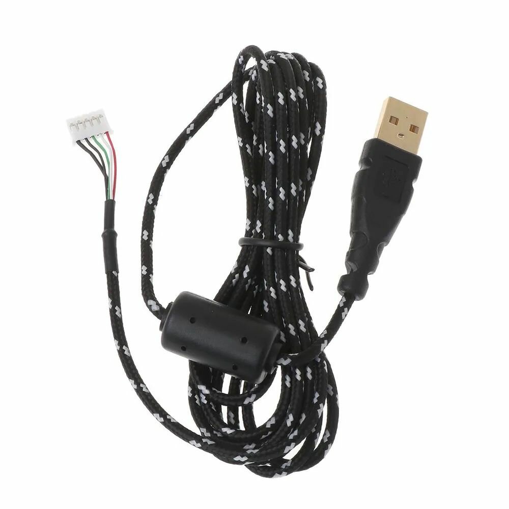 Позолоченный прочный нейлоновый плетеный запасной провод USB-кабеля для мыши оптического Microsoft IO1.1 IE