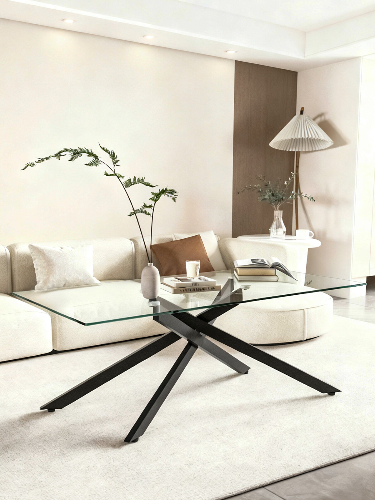 Журнальный стол из закаленного стекла JZQ8200-B, 120х60х46см