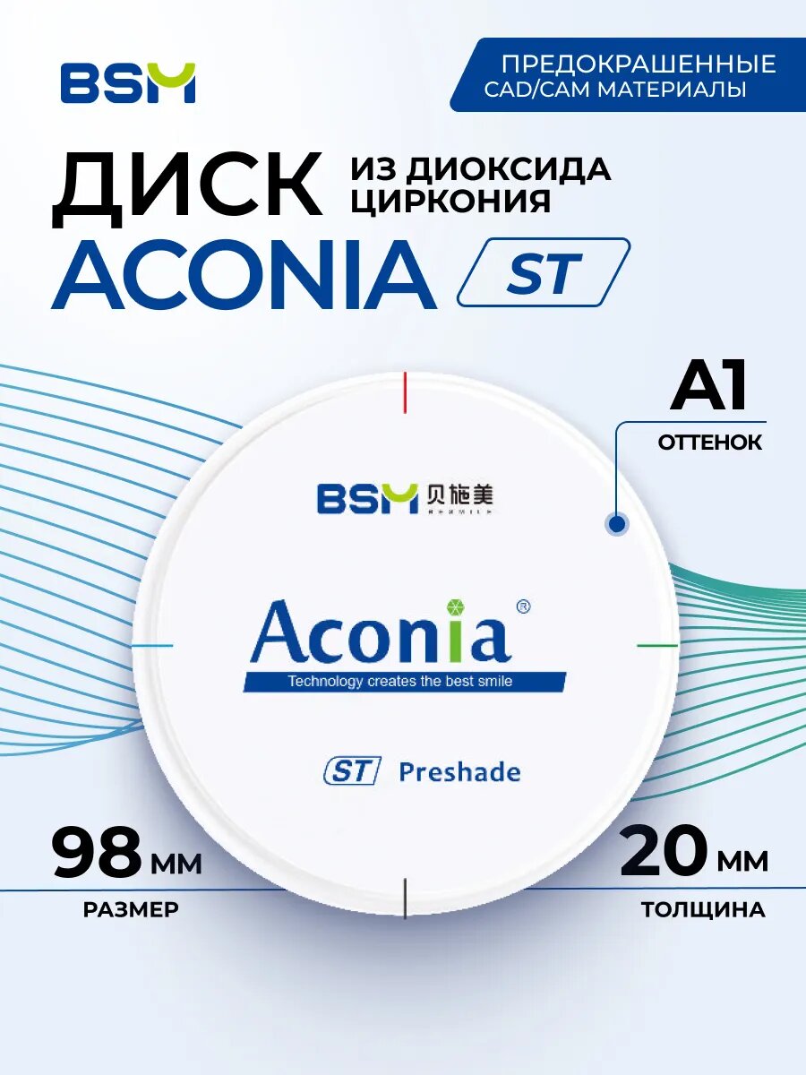 Диск из диоксида циркония Aconia, ST, A1, размер 98х20
