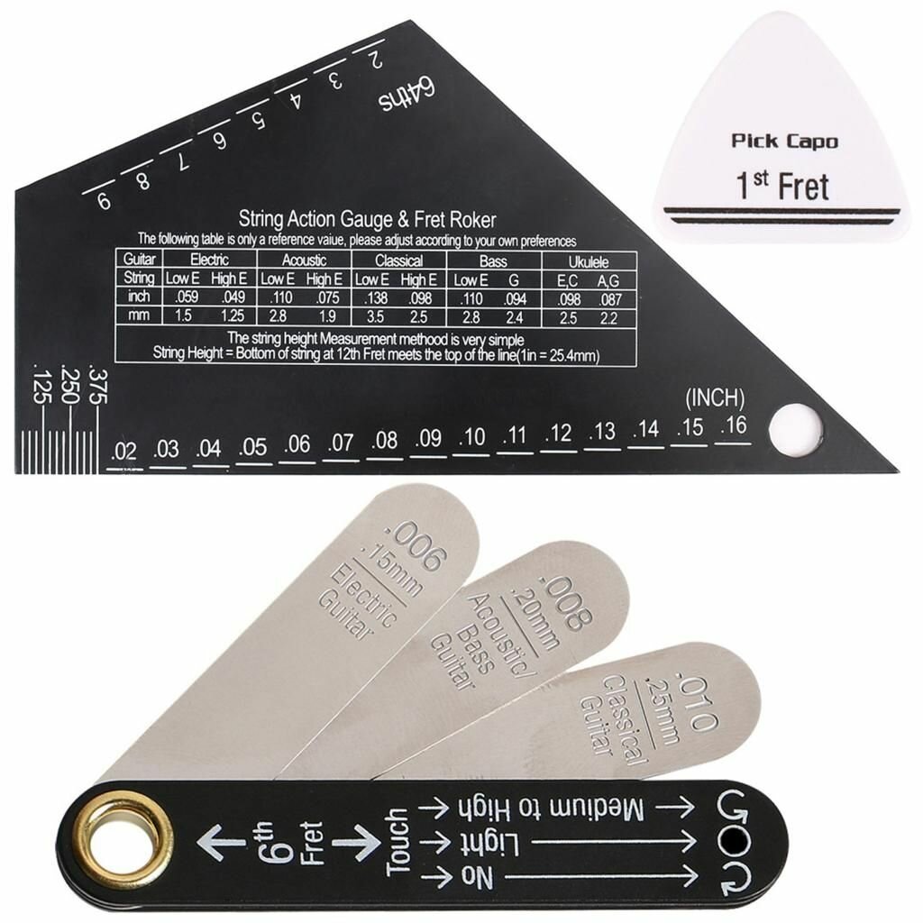Линейка кривизны грифа плюс набор линейки высоты тона гитары Qin-A